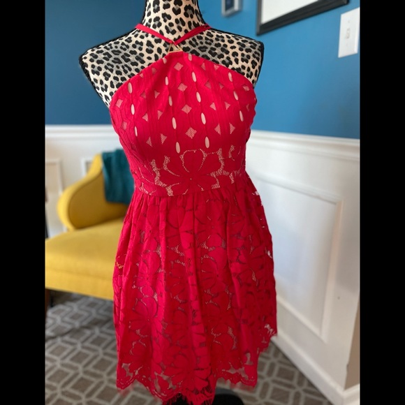 Stylestalker | Dresses | Lace Homecoming Dress With Nude Liner By Style ...